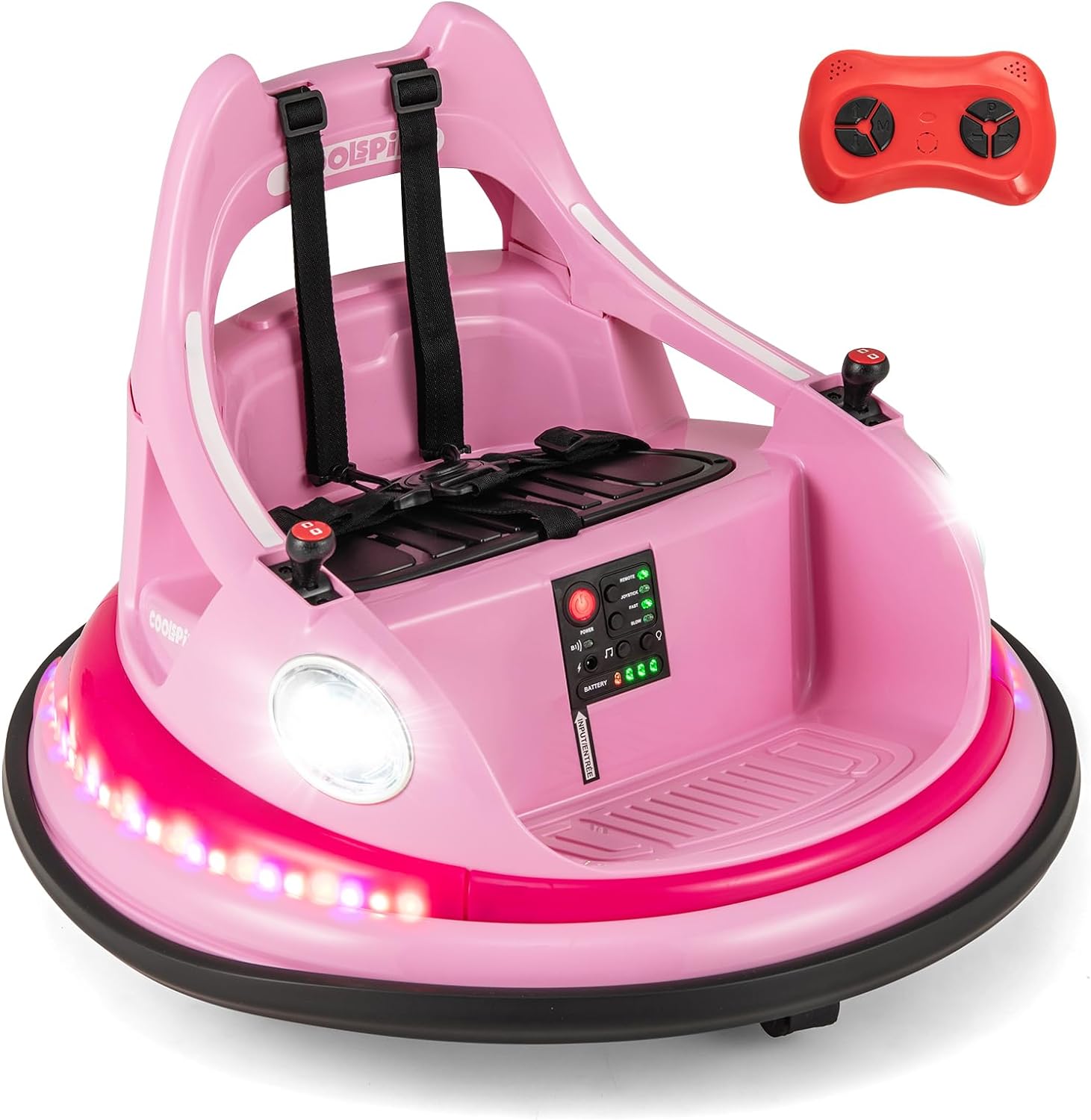 HONEY JOY Kids Ride On Bumper Car, 12V Battery Powered Bumper Car w/Re ...