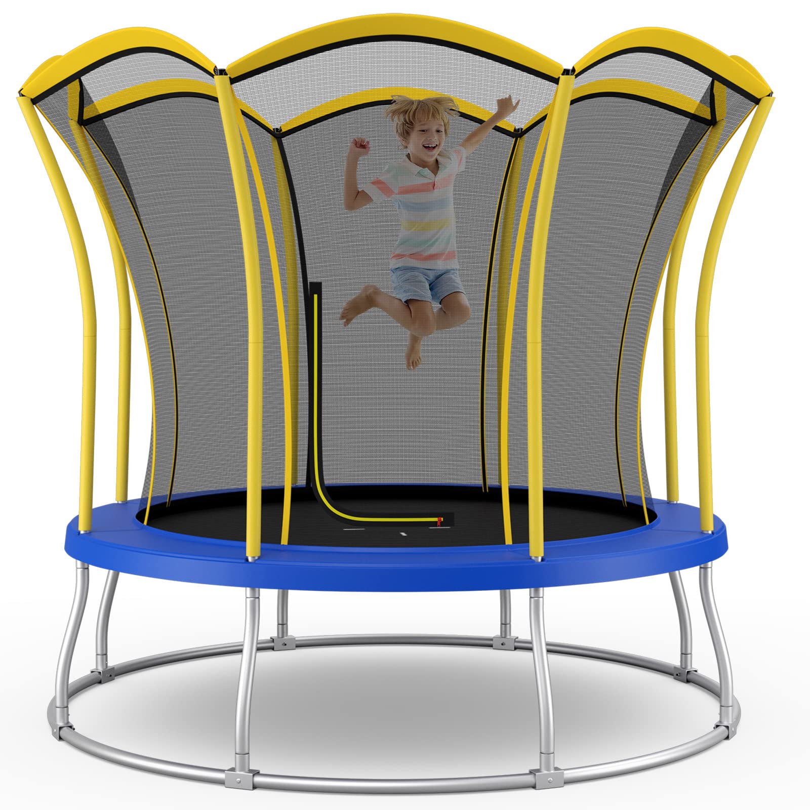 HONEY JOY 8FT/ 10FT Kids Trampoline, Galvanized Steel Frame, Weight Ca ...