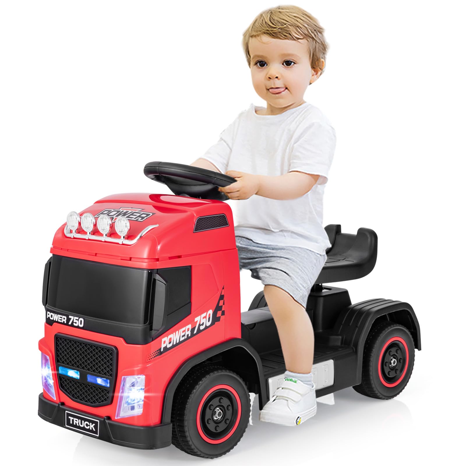HONEY JOY Kids' Ride on Push Truck, Foot-to-Floor Sliding Truck with M ...