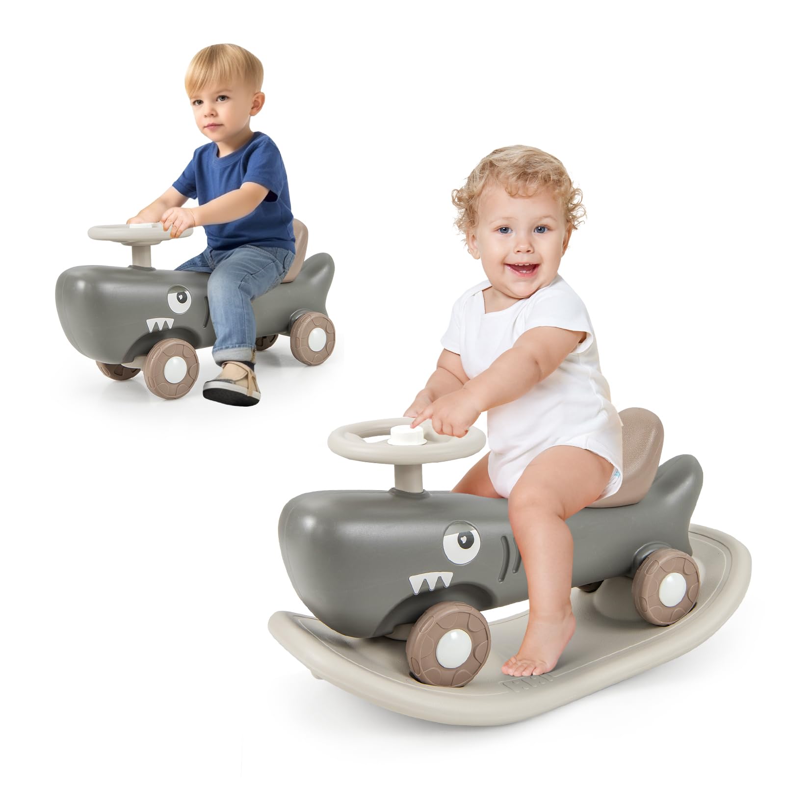 HONEY JOY 3-in-1 Kids Rocking Horse & Sliding Car - Bountech