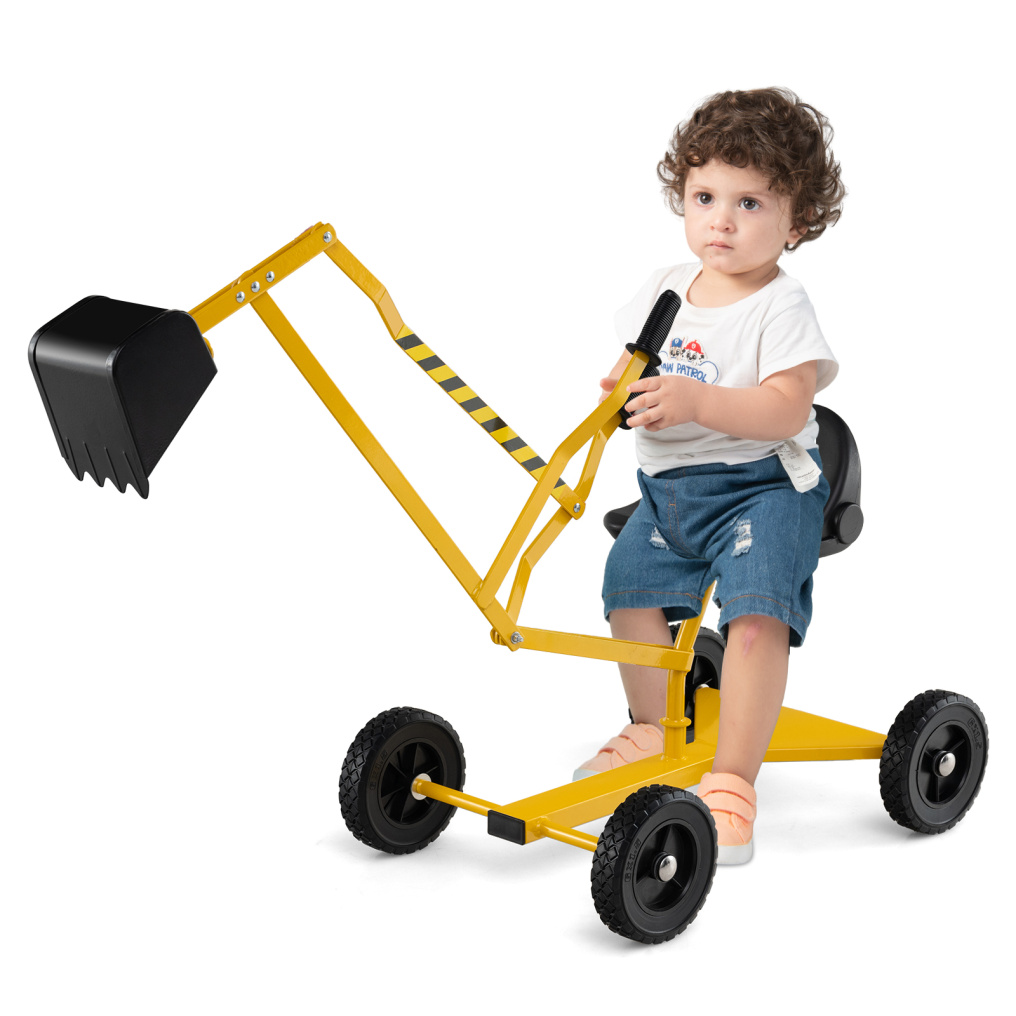 Sand Digger for Kids, Sandbox Toy Digger w/ 2-Handed Controls & Flexib ...
